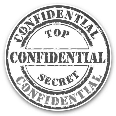 2 x Vinyl Stickers 25cm (bw) - Confidential Top Secret Girls Stamp ...