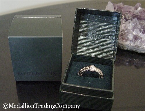 Authentic 18k Roberto Coin White Gold Primavera Pave' Diamond Band Ring ...