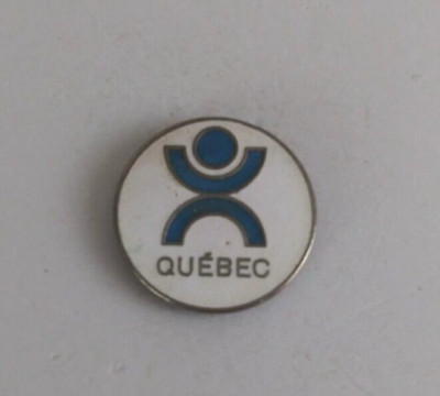 Vintage Quebec Blue & White Round Lapel Hat Pin | eBay