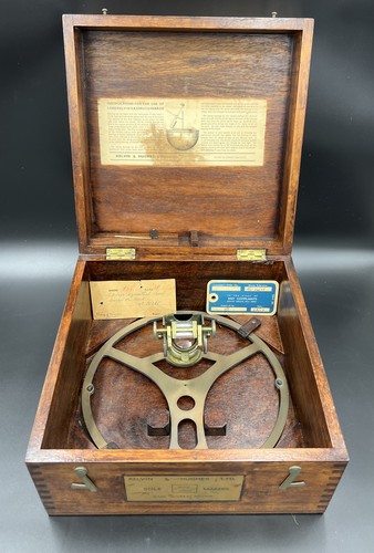VINTAGE KELVIN HUGHES AZIMUTH MIRROR MARINE NAVIGATION BINNACLE COMPASS ...