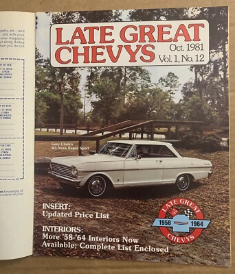 Late Great Chevys Oct. 1981 Vol. 1 No. 12 | eBay