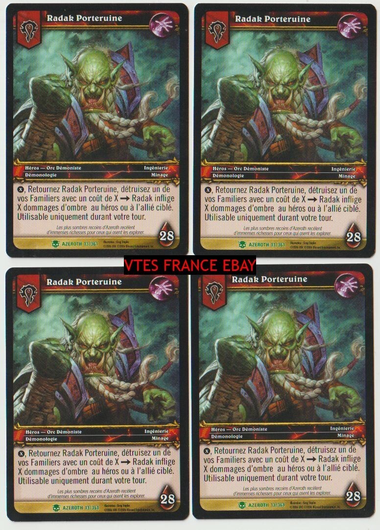 Radak Porteruine x4 #13 / Heroes of Azeroth FR Warcraft TCG | eBay