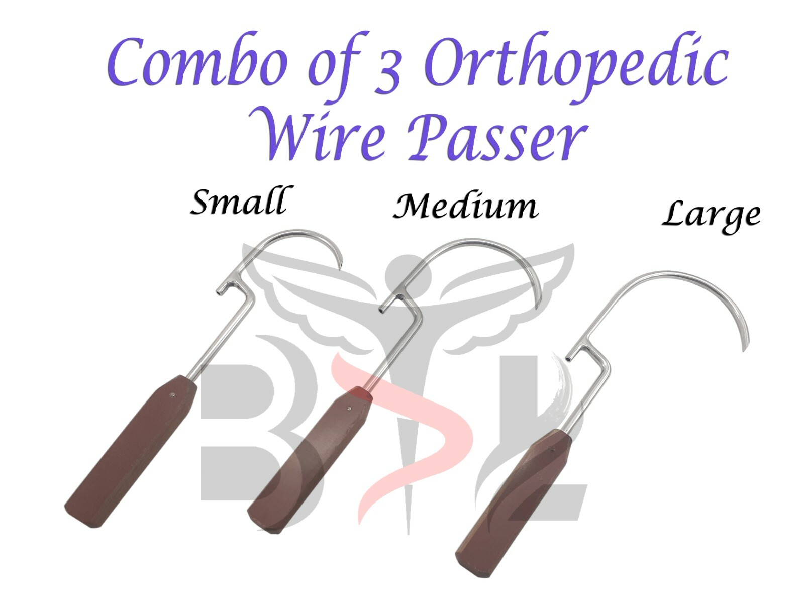 Orthopedic Wire Passer Guide Combo of Small, Medium & Large with Fiber ...