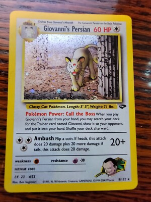 Giovanni’s Persian 8/132 Pokémon TCG Gym Challenge WotC MP | eBay