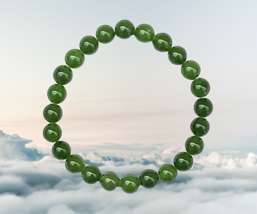 Taiwan Jade 8mm Natural Gemstone Crystal Beaded Healing Elastic ...