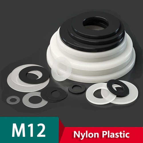 10Pcs Bag Black Nylon Plastic Flat Washers M12 | eBay Australia
