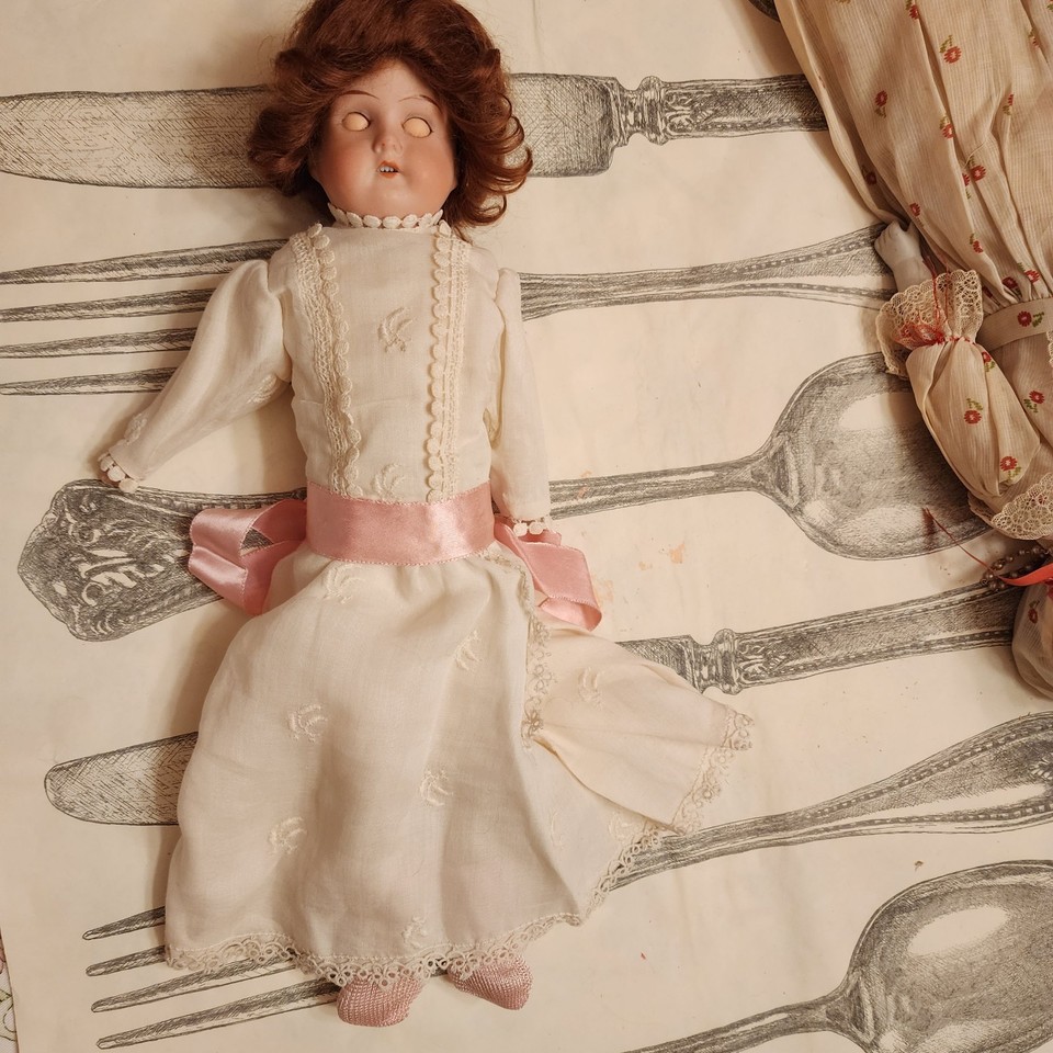 Antique A Marseille Mabel 12/0 German Bisque Doll 14" Kid Perfect orig ...