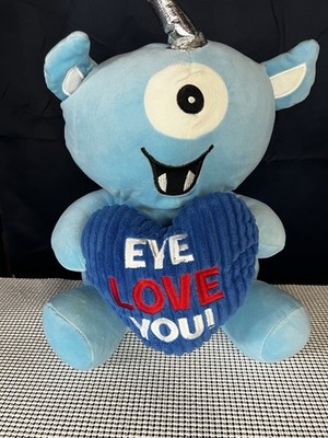 Goffa “EYE LOVE YOU” Blue Cyclops Monster Plush 13" Unicorn Heart ...