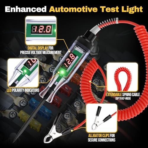 Enhanced Automotive Test Light, 3V-48V Digital Fuse Tester with ...