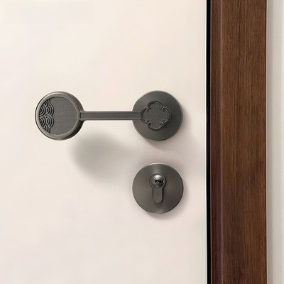 Zinc Alloy Cabinet Door Lock Handle Chinese Vintage Wave Pattern Silent ...
