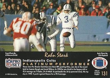 Rohn Stark 1991 Pro Set Platinum #131 Indianapolis Colts | eBay