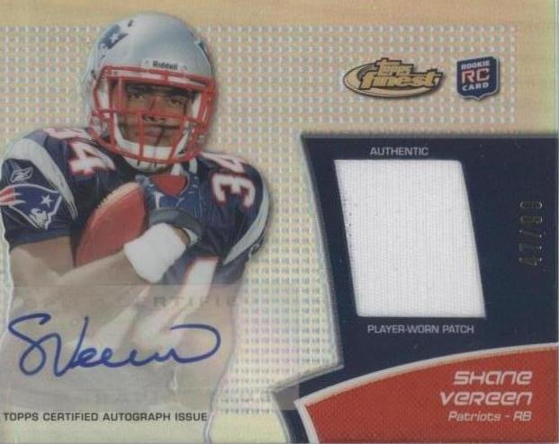 2011 Topps Finest - Rookie Autograph Patch Shane Vereen #RAP-SV ...