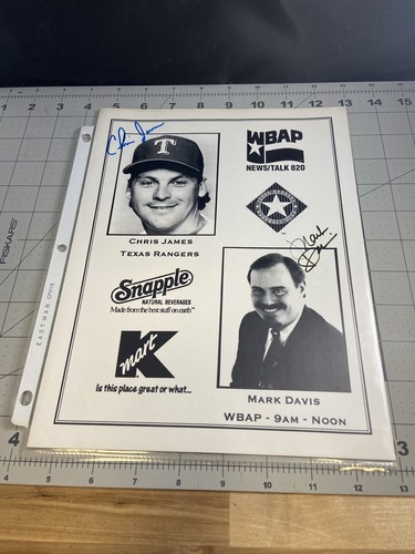 Chris James Mark Davis Snapple Kmart Autographed Advertisement Signed ...