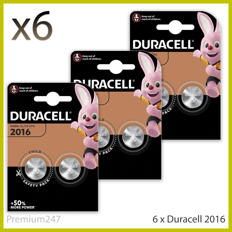 2 x Duracell CR2016 3V Lithium Coin Cell Battery 2016 DL2016 BR2016 SB ...
