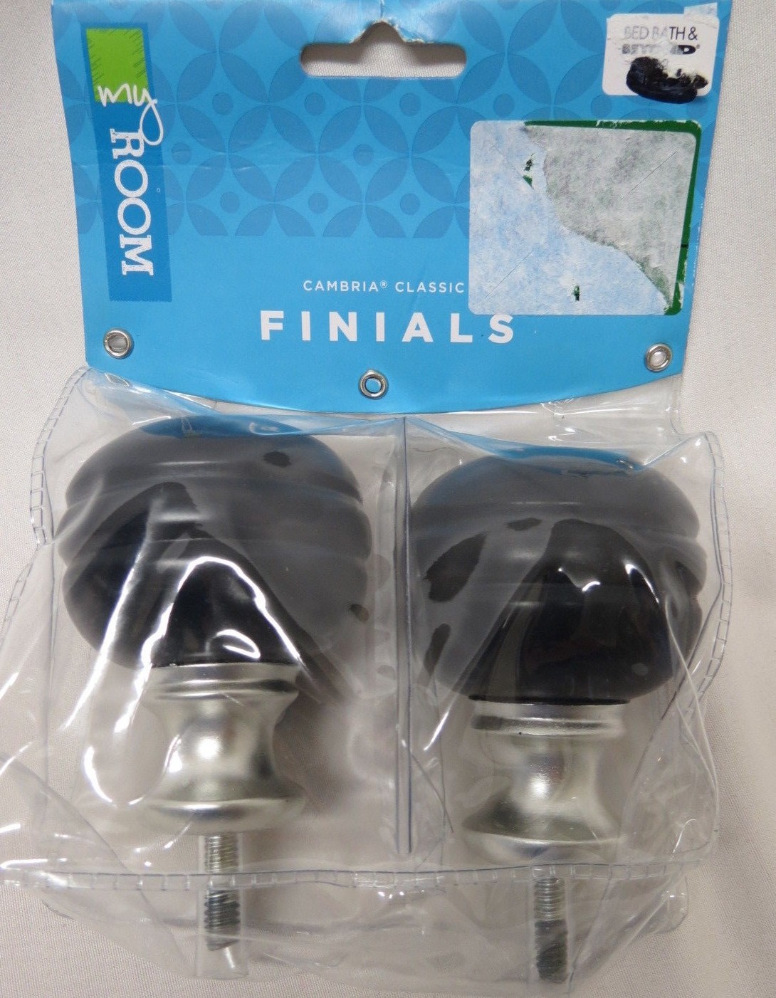 Cambria Classics Finials for Drapery Rods~My Room~Orbit Finial~Navy~Set ...