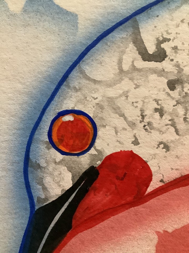 Robert Redbird Mixed Media, Matte Board, 32”x 20” Large, Bird, Buffalo ...