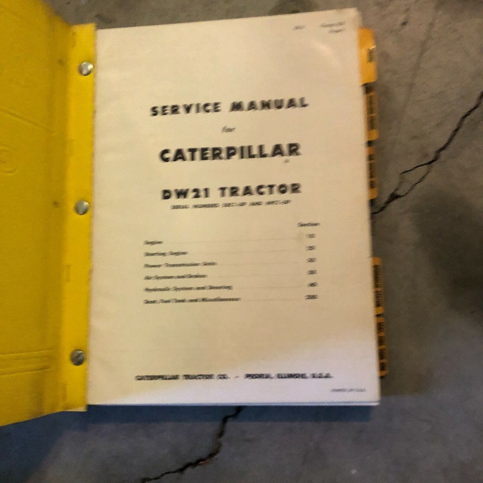 CAT CATERPILLAR DW21 21 TRACTOR SCRAPER SERVICE MANUAL SERVICEMEN'S 69C ...