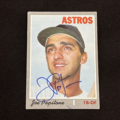 JOE PEPITONE 1970 TOPPS SIGNED AUTOGRAPHED CARD #598 HI# HOUSTON ASTROS ...