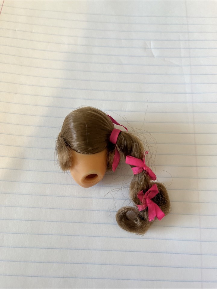 1968 Mattel Talking Barbie Brunette Head Only , Blue Eyed, Long Lashes ...