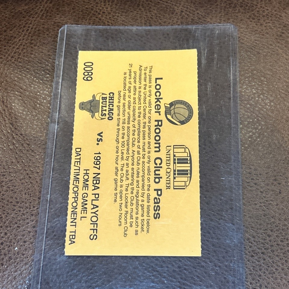 1997 NBA Finals Game 6 Ticket Jordan 5th Title Kerr Bulls Locker Room ...