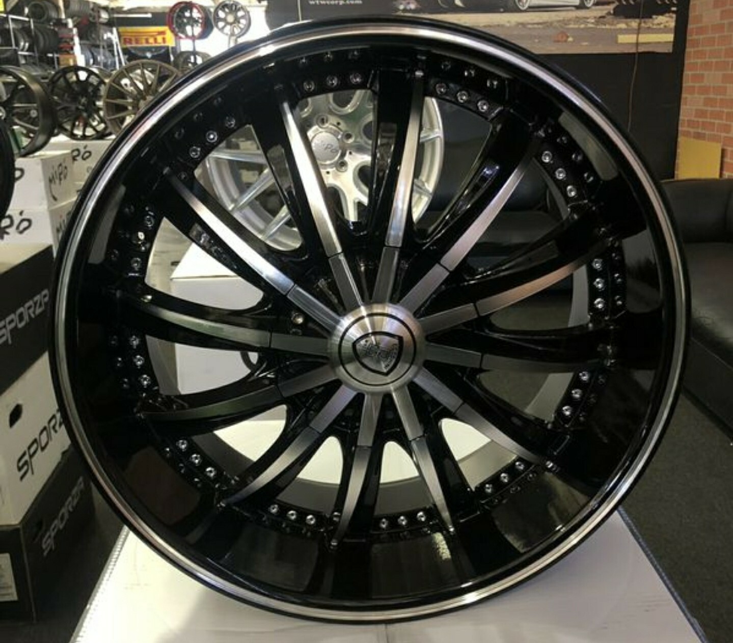 22" Inch Black Machine Borghini B19 Wheels Rims 5x115 5x120 Machined ...