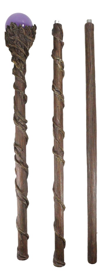 Merlin The Wizard Sorcerer Twisted Vines Staff With Purple Orb Handle ...