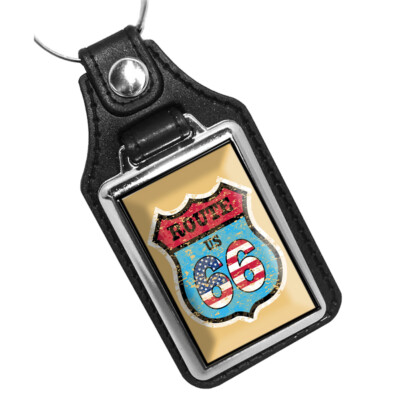 America's Highway Route US 66 The Mother Road Flag Design Key FOB Key ...