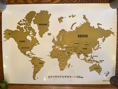Adventures by Disney Scratch Off World Map Display Past Adventures 17 ...