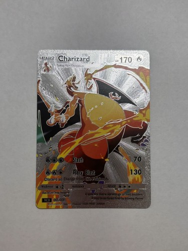 Charizard Silver Foil Fan Art Full Art Card Fire Blast NM/M | eBay