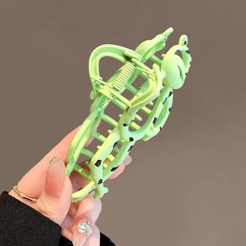 Cartoon Metal Hair Claw Clips Funny Frogs Hair Catch Barrette Large ...