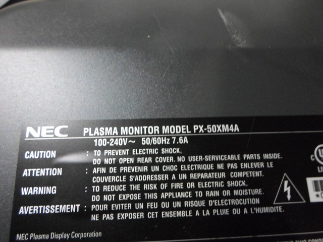 NEC PlasmaSync 50XM4 50" 720p HD Plasma Television for sale online | eBay