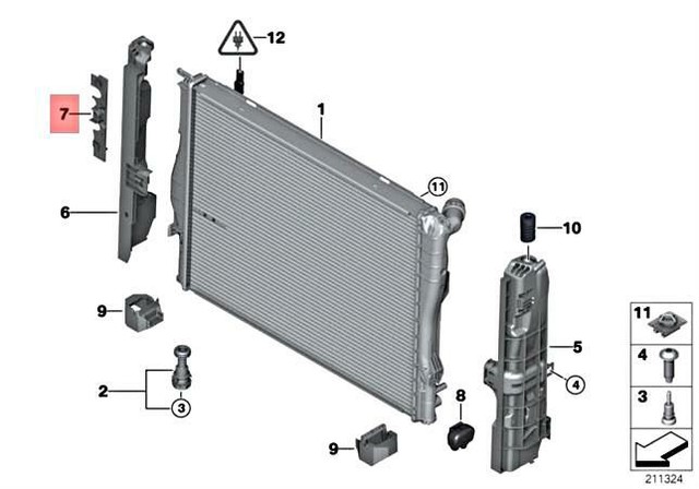 BMW 17117521121 Genuine OEM Factory Original Radiator Bracket Seal for ...