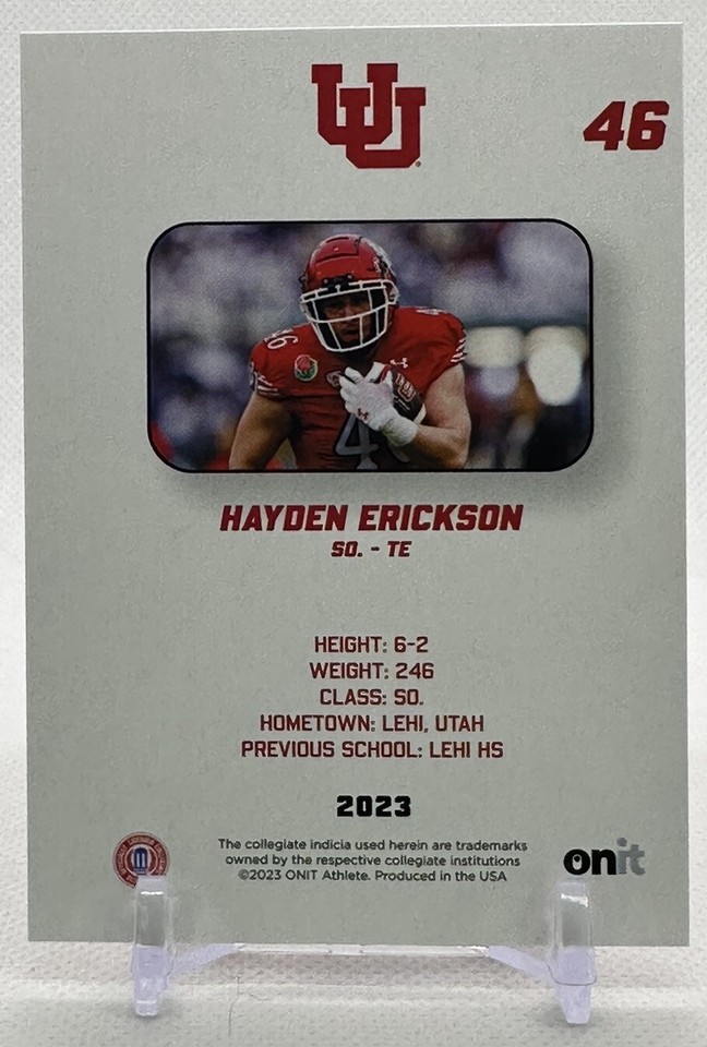 Hayden Erickson 2023 ONIT Athlete Campus #46 Utah Utes South Dakota ...
