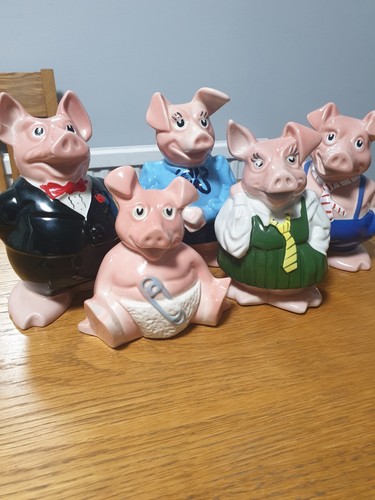 Wade Natwest Pigs Piggy Banks - Full Set Of 5 - With Stoppers | eBay UK