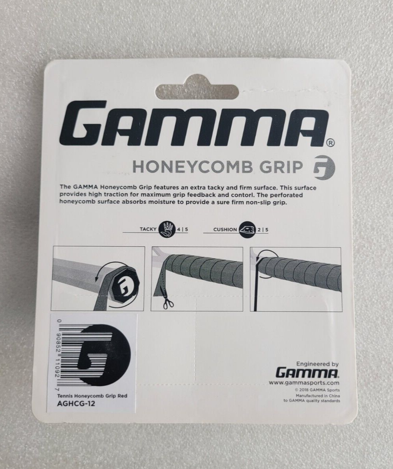 GAMMA Honeycomb Grip - Tennis Honeycomb Grip Red AGHCG-12 - NEW | eBay