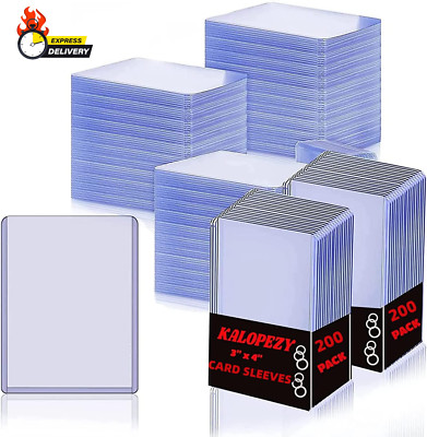 200 Pcs Card Sleeves Hard Plastic Card Sleeves 3 X 4 Inch Baseball ...