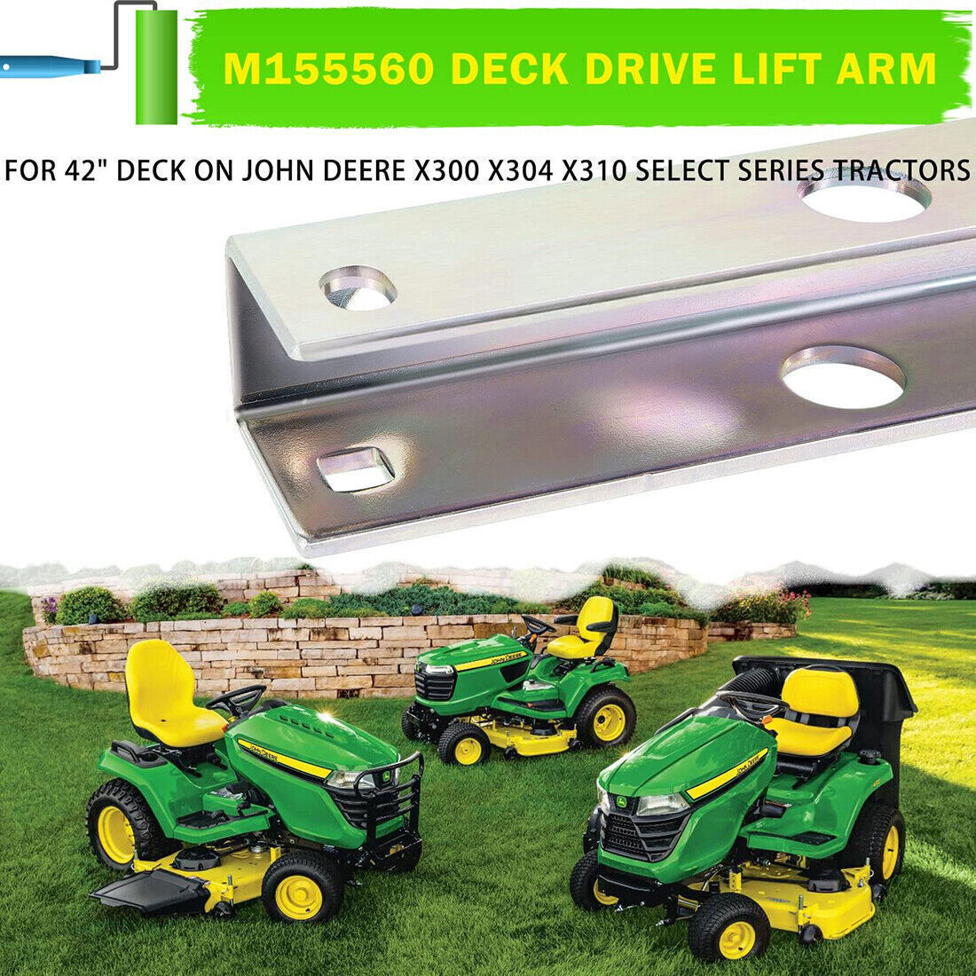 For John Deere M155560 Mower Deck Drive Lift Draft Arm 42" Deck X300 ...