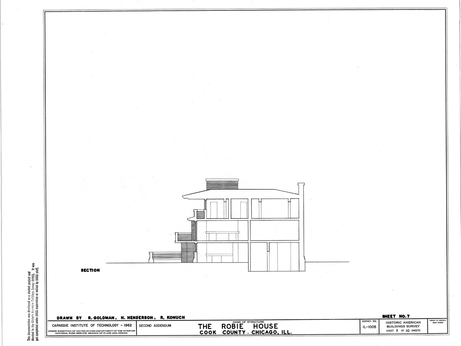 Frank Lloyd Wright Prairie Style Home - Robie House, 25 sheet set ...