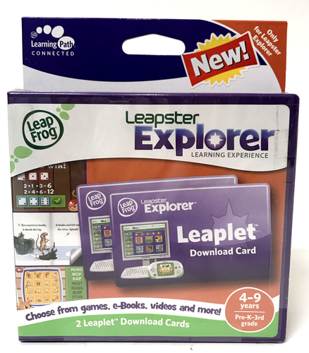 Leapfrog Leapster Explorer Leaplet Download Cards 2 In Pack New! Sealed ...