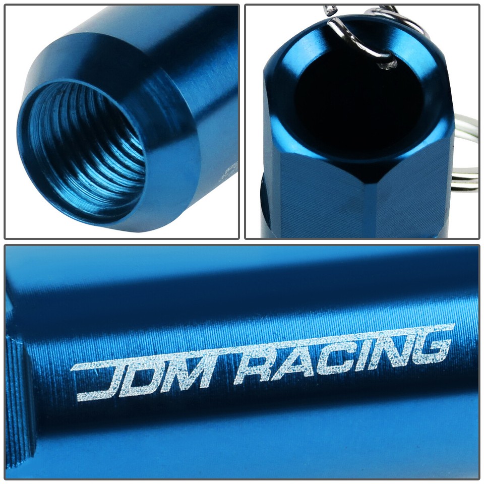 JDM Racing Car Wheel Lug Nut Style Keychain Anodized Baby Blue Aluminum ...
