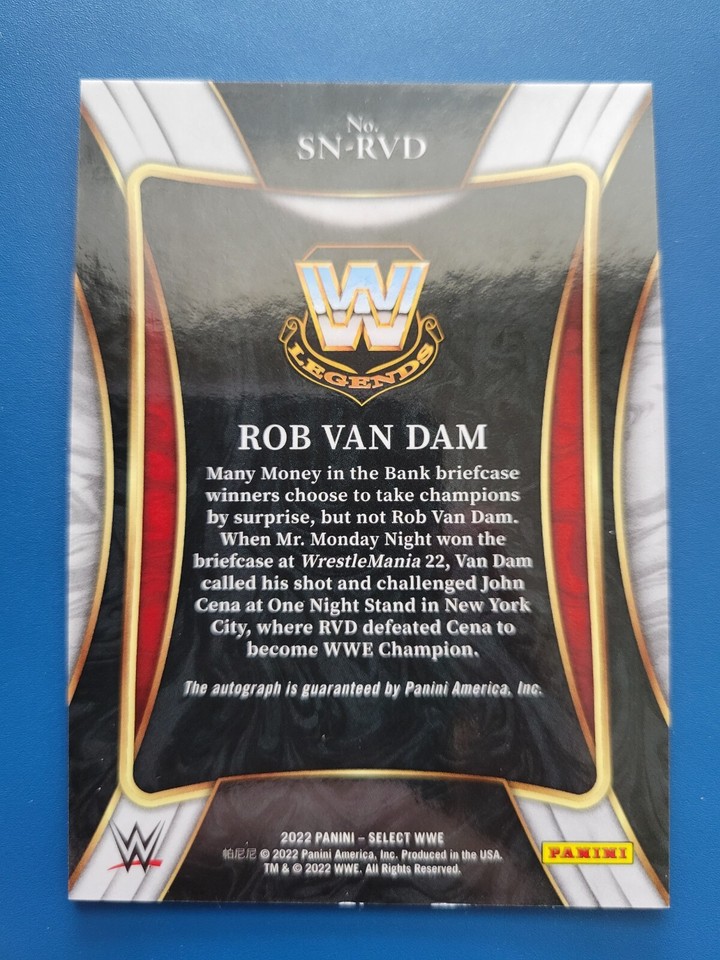 Rob Van Dam 2022 PANINI SELECT WWE SIGNATURE SELECTIONS AUTO #SN-RVD | eBay