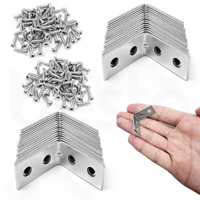 32Pcs x 128 Screws L - Shape Angle Corner Brackets Fence Repair Angle ...