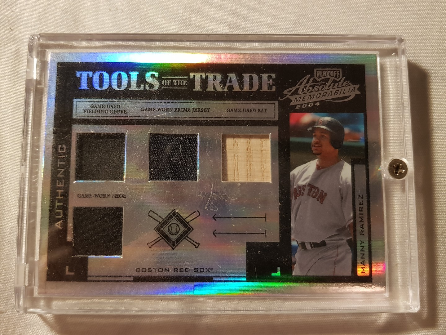 2004 MANNY RAMIREZ PLAYOFF ABSOLUTE TOOLS OF THE TRADE TOTT BLACK GU ...