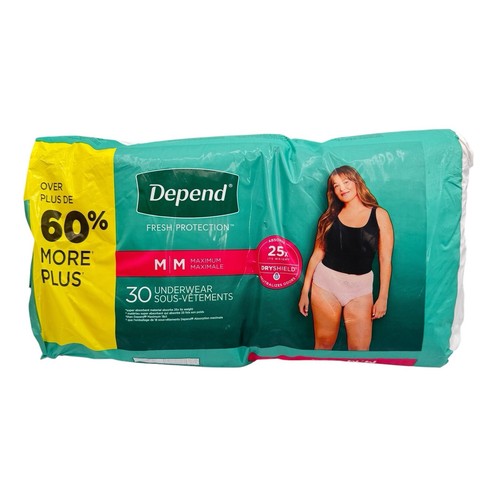Medium Depend Fresh Protection Women's Underwear 30ct Depends ...