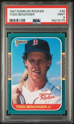 1987 DONRUSS ROOKIES #30 TODD BENZINGER PSA 9 RED SOX LOW POP | eBay