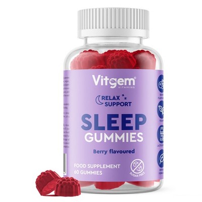Vitgem 60 Sleep Gummies Adults | Sugar-Free Berry | Ashwagandha & L ...