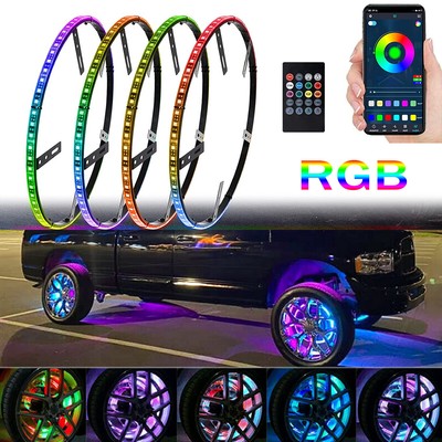 14.5'' RGB Wheel Ring Lights LED Light For Truck Car Rim Lights ...