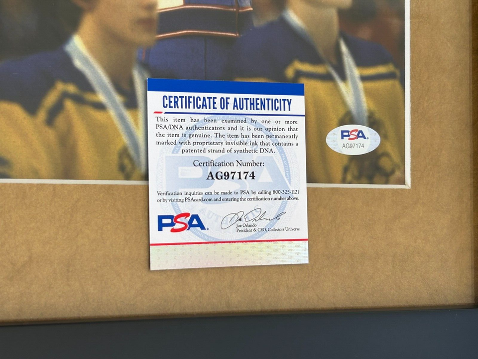 1980 USA Hockey Team Mike Eruzione Signed 8x10 Photo Frame Matting PSA ...