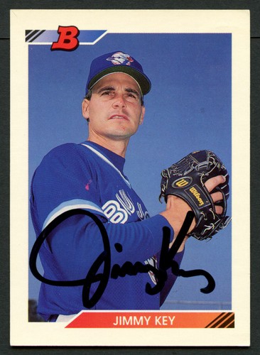 Jimmy Key #588 signed autograph auto 1992 Bowman Baseball Trading Card ...