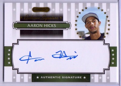 2008 Razor Signature Series Exclusives Autographs #ES12 Aaron Hicks ...